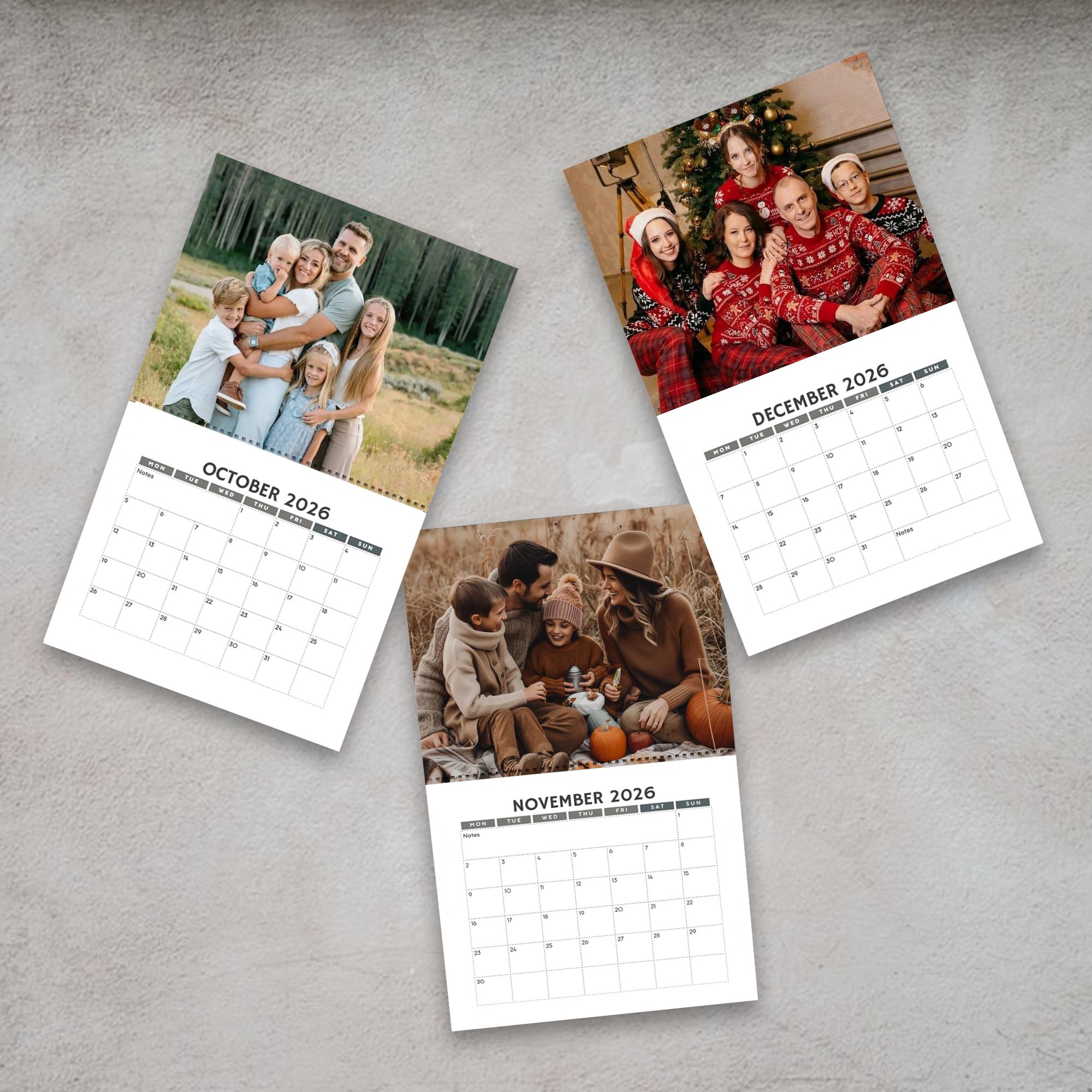 Personalized Family Photo Wall Calendar, Custom Picture Calendar, Make ...
