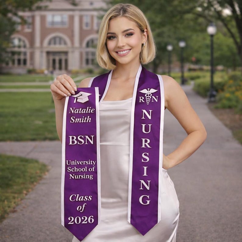 Custom Nursing Graduation Sash Class of 2026, RN Stole Personalized ...