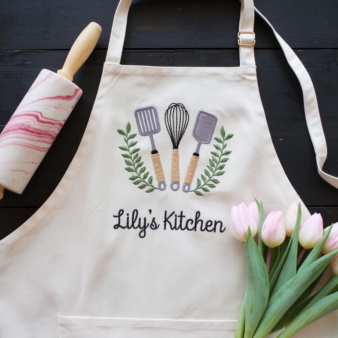 Embroidered Custom Apron, Customized Apron, Kitchen Apron, Personalized ...