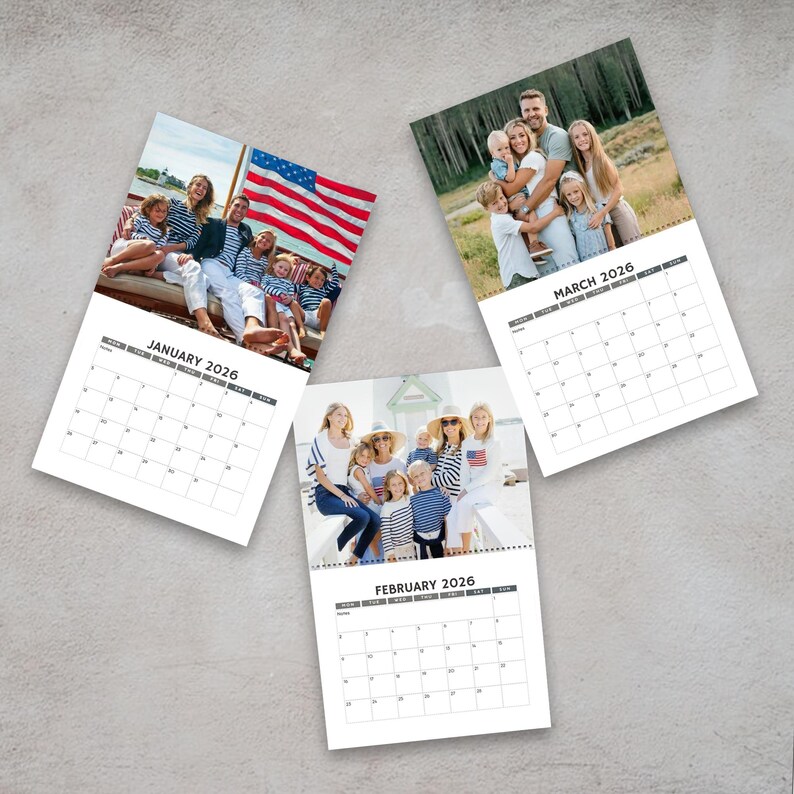 Personalized Family Photo Wall Calendar, Custom Picture Calendar, Make ...