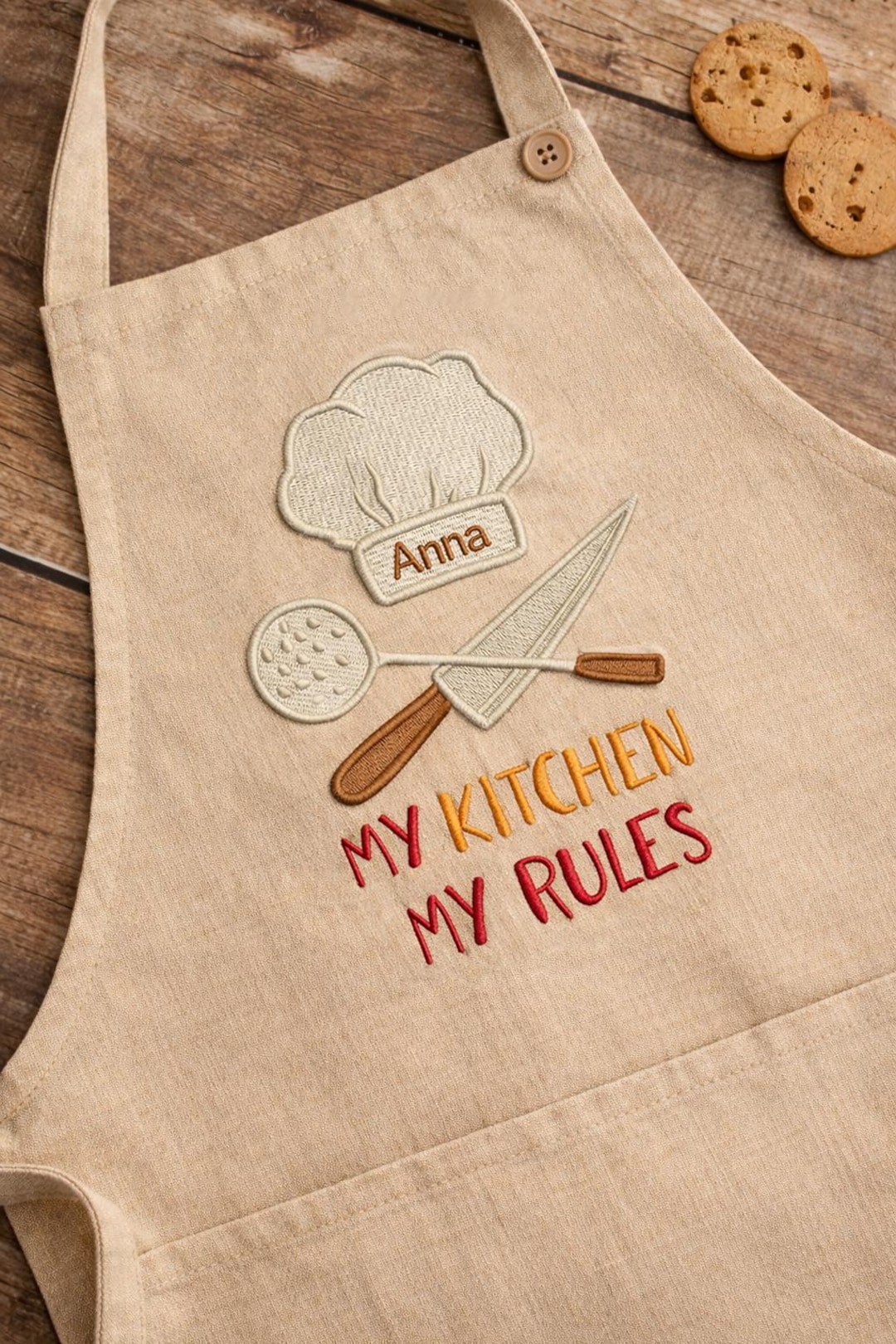 Personalized Embroidered Apron, Custom Name Chef Apron, My Kitchen My ...