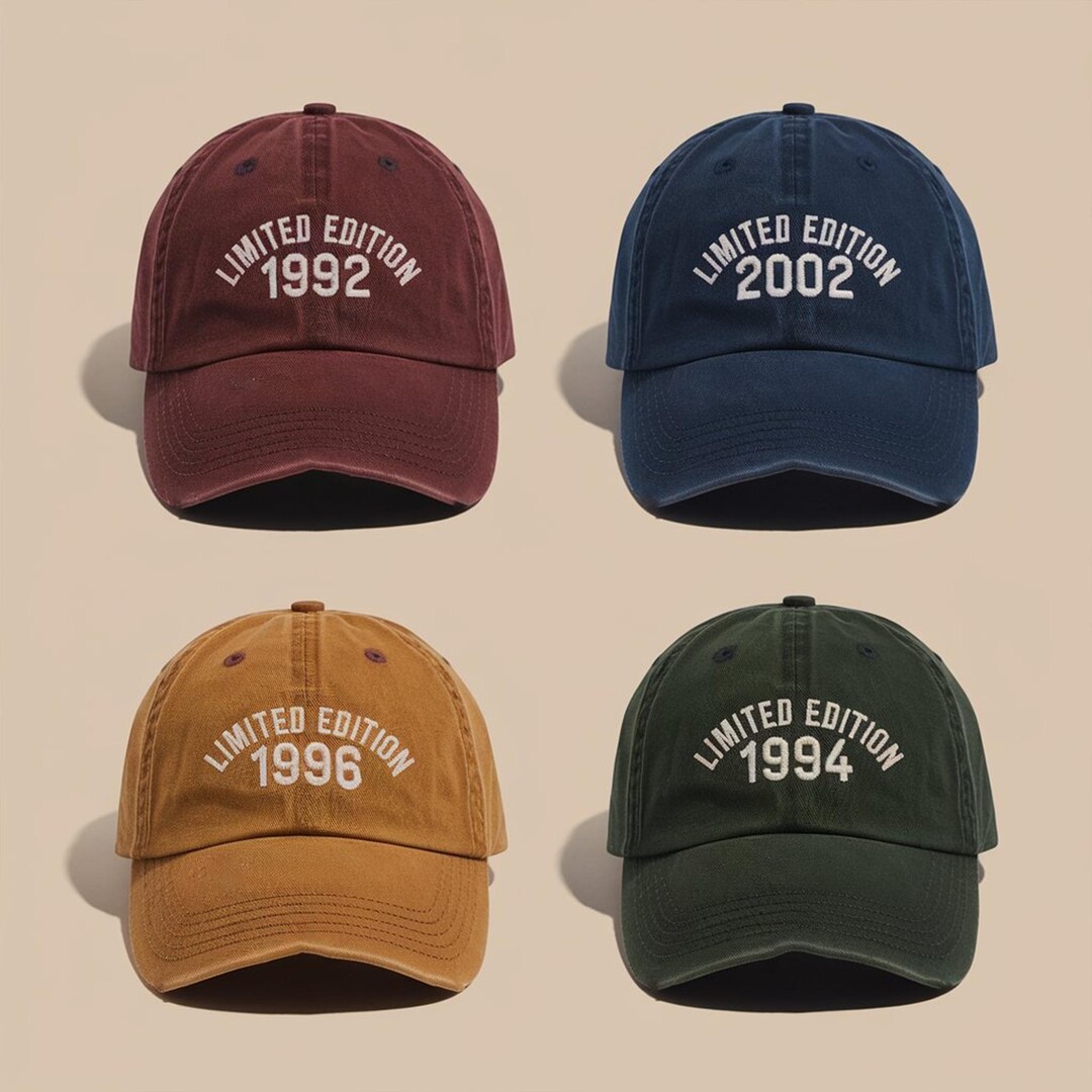 Custom Embroidered Age Cap, Personalized Established Year Hat ...