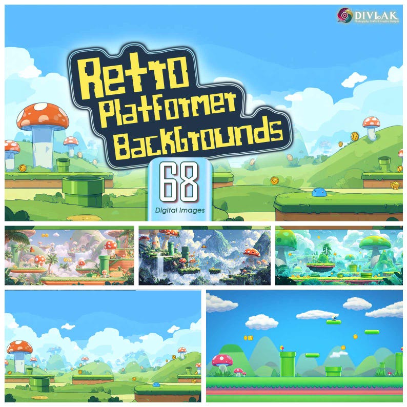 68 Retro Platformer Zoom Backgrounds | Video Game Inspired Virtual ...