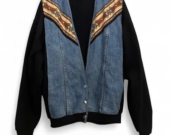 Vintage Stonewashed Denim Jacket Size M - XL Denim Jacket Jeans Jacket ...