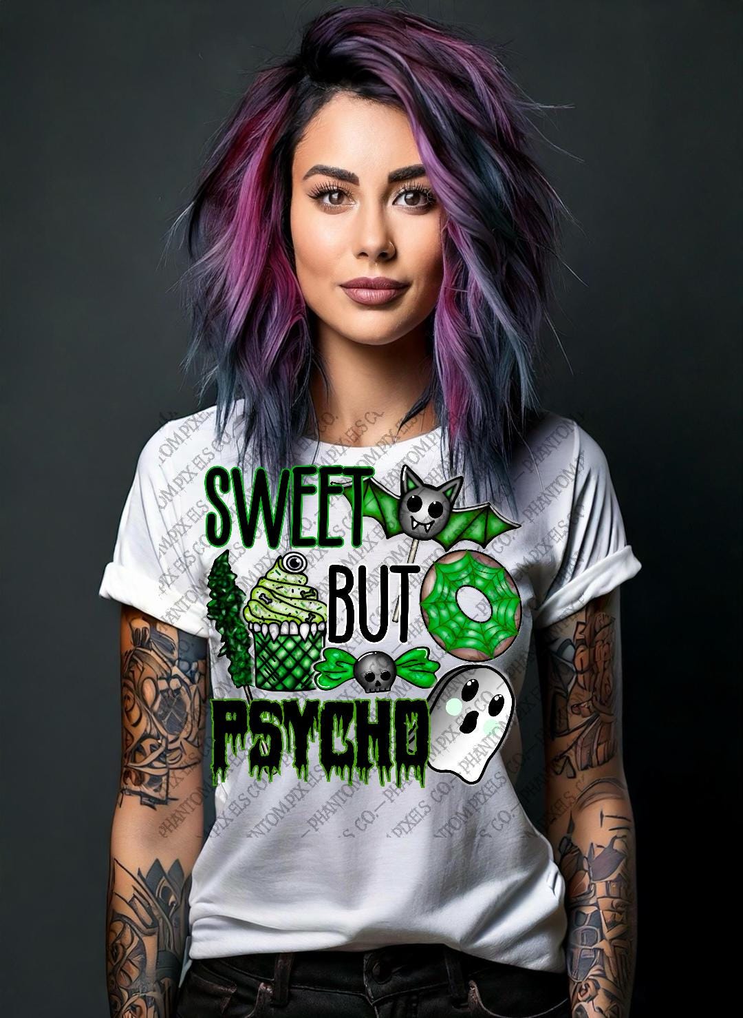 Sweet but Psycho Png Design - Pastel Neon Green Png, Spooky Cute ...