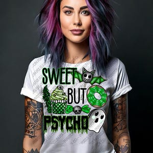 Sweet but Psycho Png Design - Pastel Neon Green Png, Spooky Cute ...