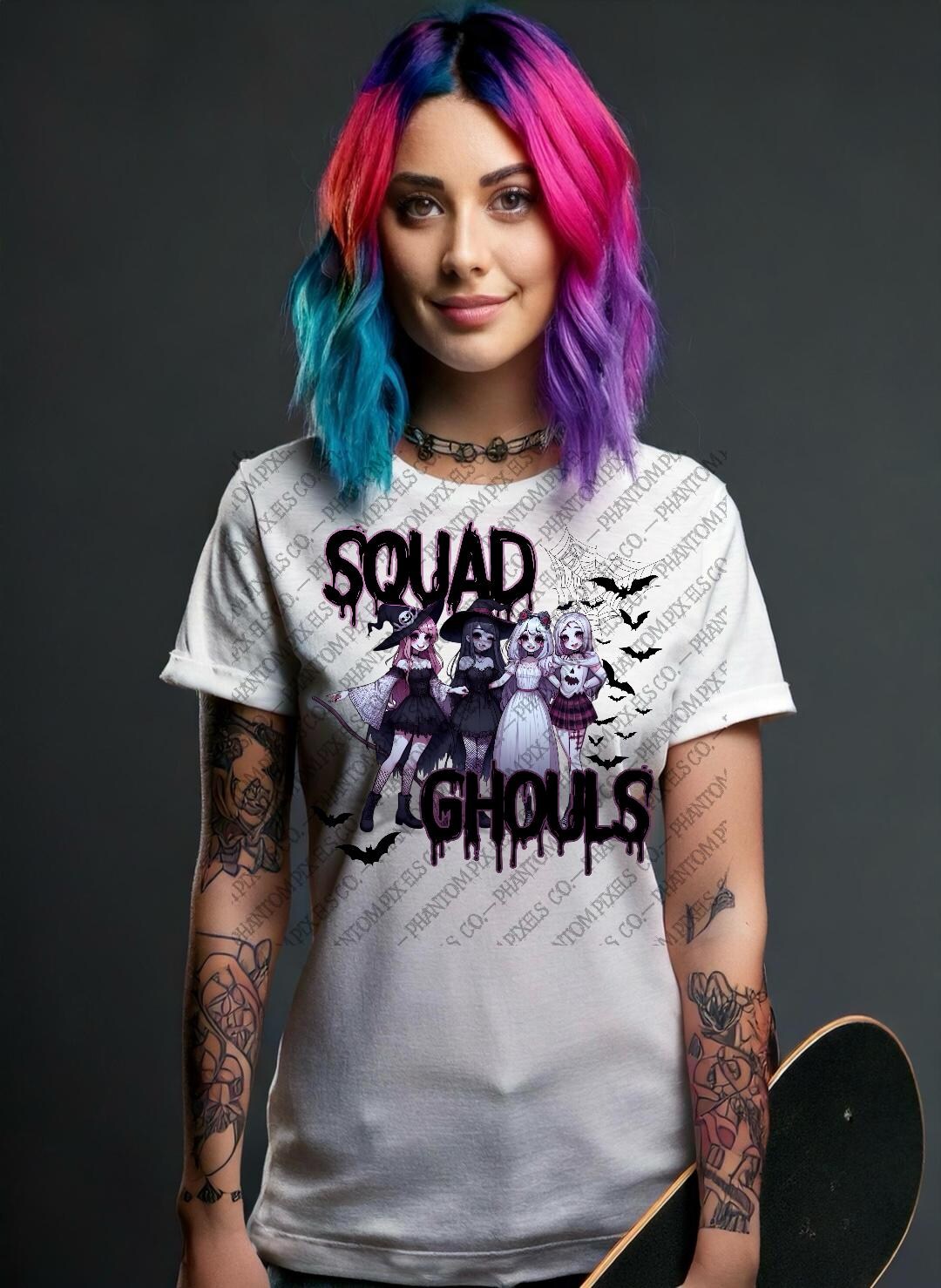 Squad Ghouls PNG, Gothic Girl Group Digital Design, Halloween ...