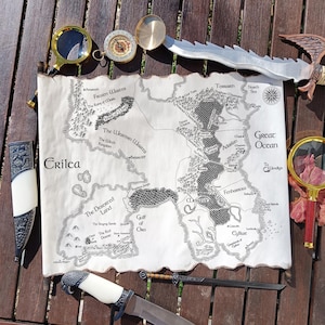Erilea Map Print: Throne of Glass Series, Burnt Edge Scroll - Etsy