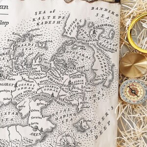 Seven Cities Map - Handmade Scroll - FREE SHIPPING, Malazan Empire Map ...