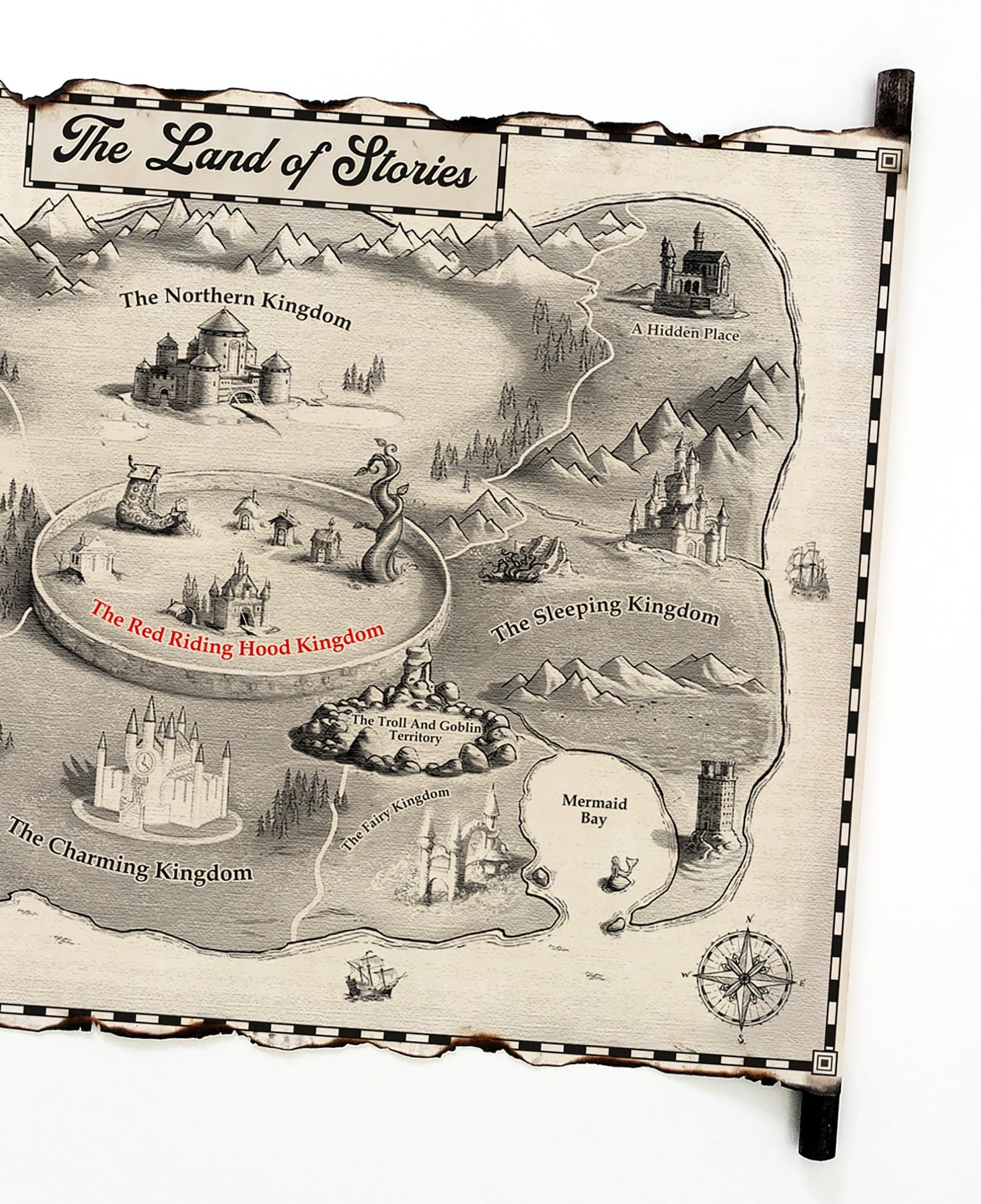 The Land of Stories Map - Handmade Scroll - the Wishing Spell Map ...