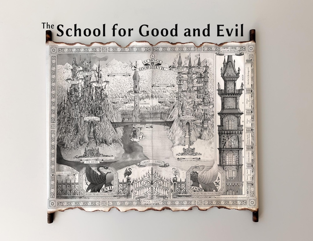 The School for Good and Evil Map - Handmade Scroll, A World Without ...