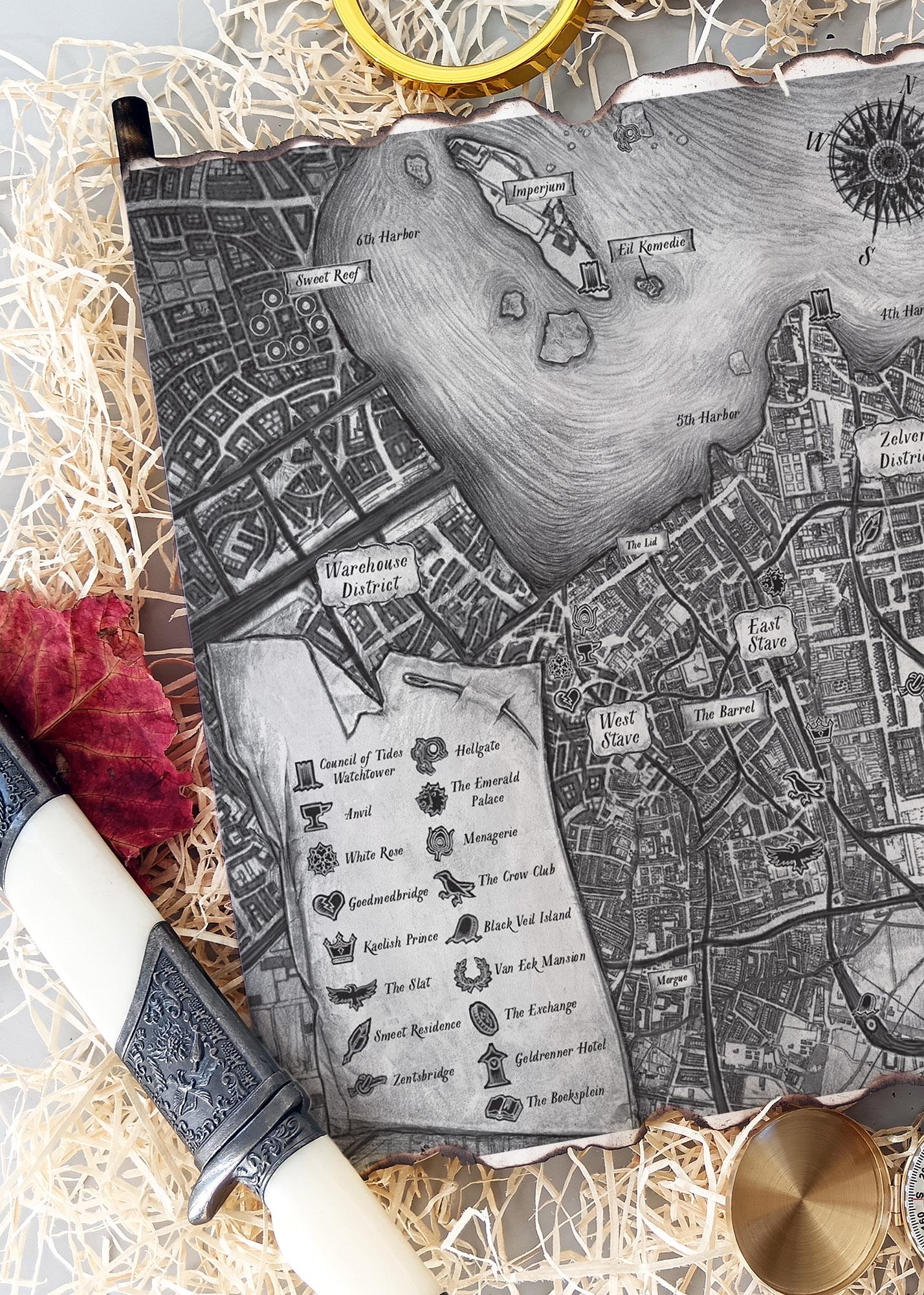 Ketterdam Map Scroll: Six of Crows Grishaverse Book Art - Etsy