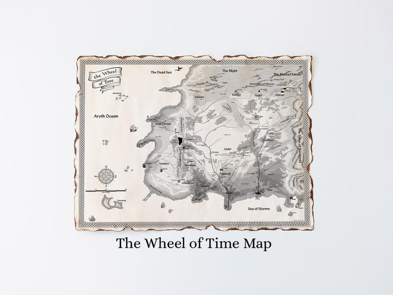 The Wheel of Time World Map, Fan Art Inspired by Popular Fantasy Books ...