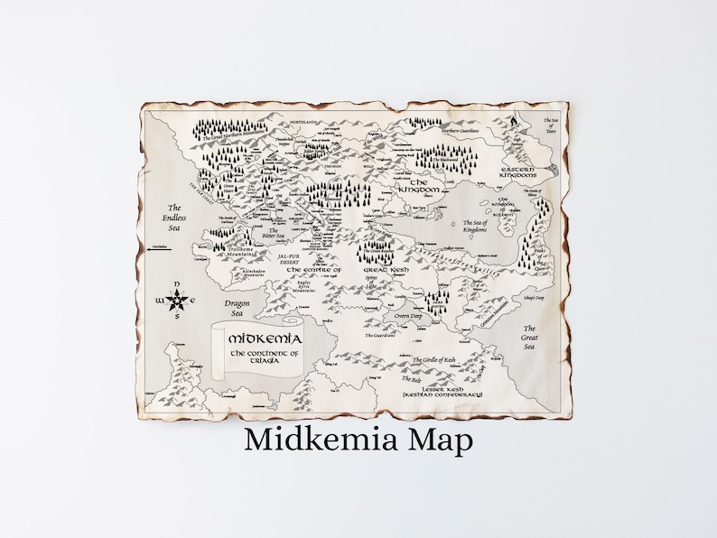 World of Midkemia: the Riftwar Cycle Map, Raymond E. Feist Fantasy Wall ...