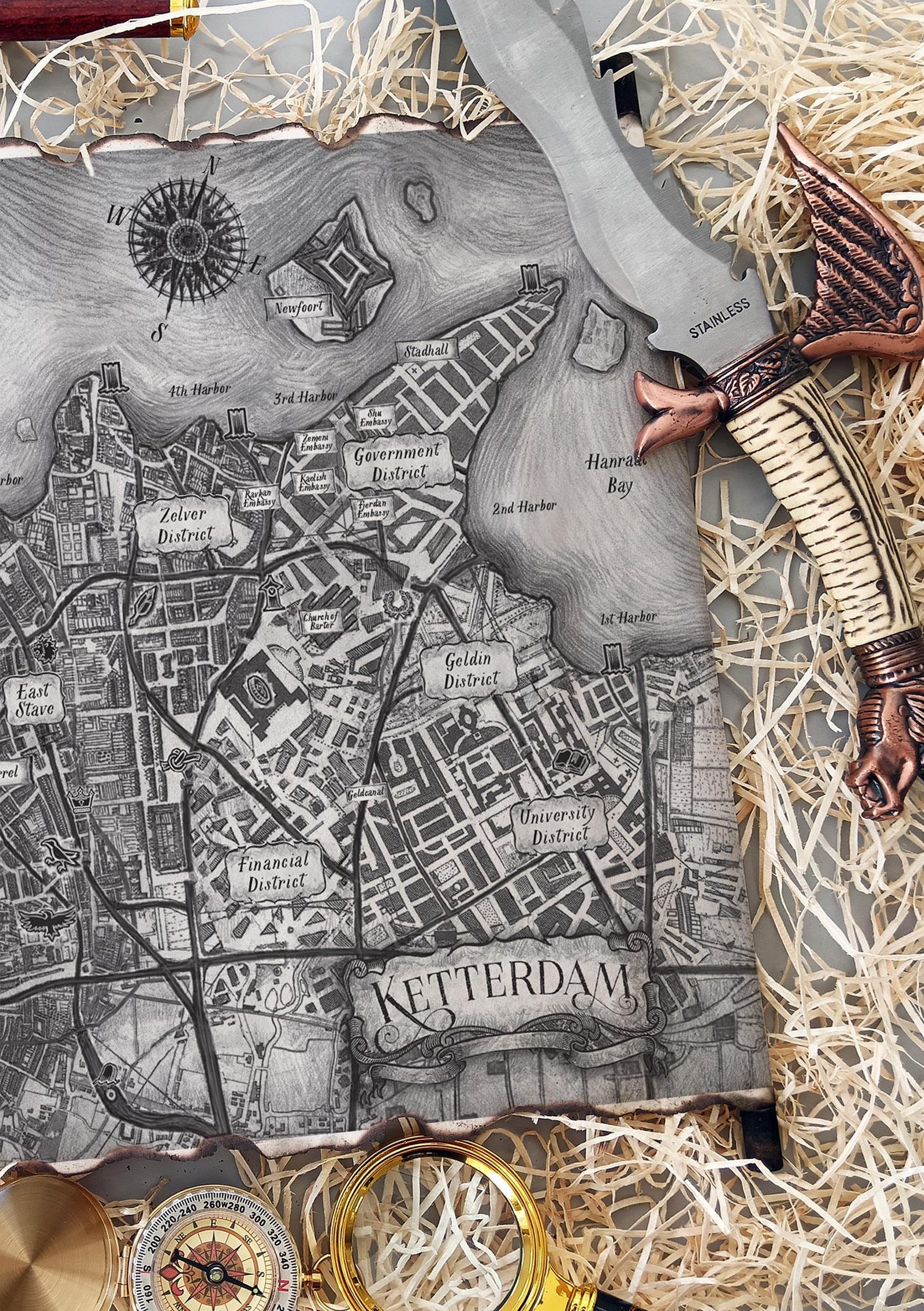 Ketterdam Map Scroll: Six of Crows Grishaverse Book Art - Etsy