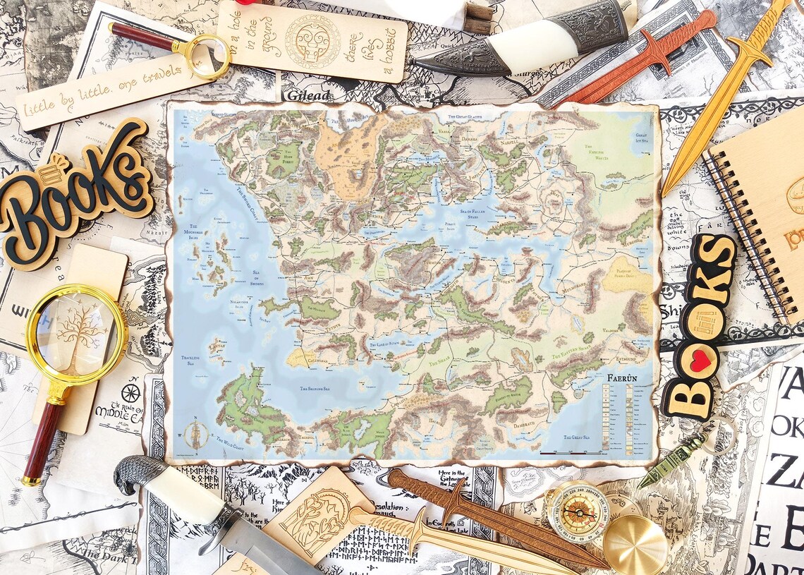 World of Faerun Map: Dungeons & Dragons, Forgotten Realms - Etsy