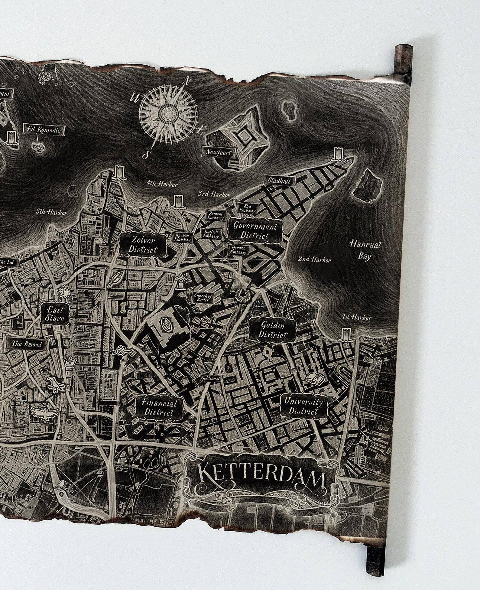 Six of Crows Ketterdam Map: Handmade Grishaverse Scroll - Etsy