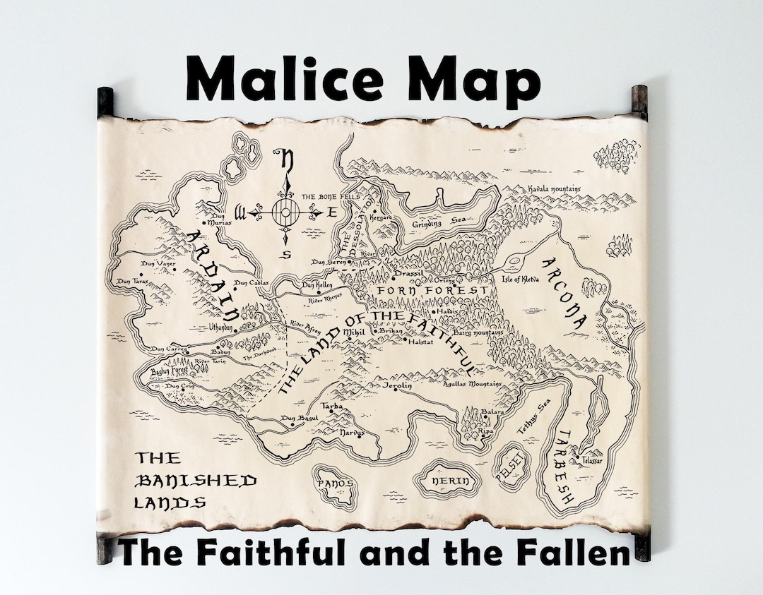 FANTASY MAP, the Banished Lands Map - Handmade Scroll - the Faithful ...