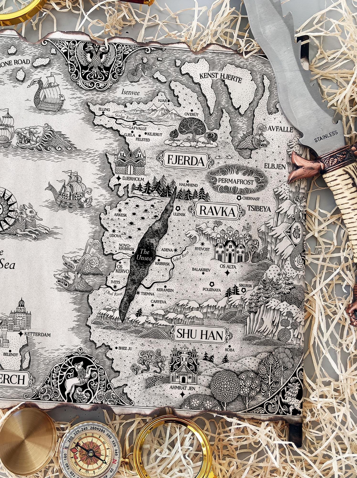 Grishaverse World Map Handmade Scroll: Shadow and Bone Book Art - Etsy