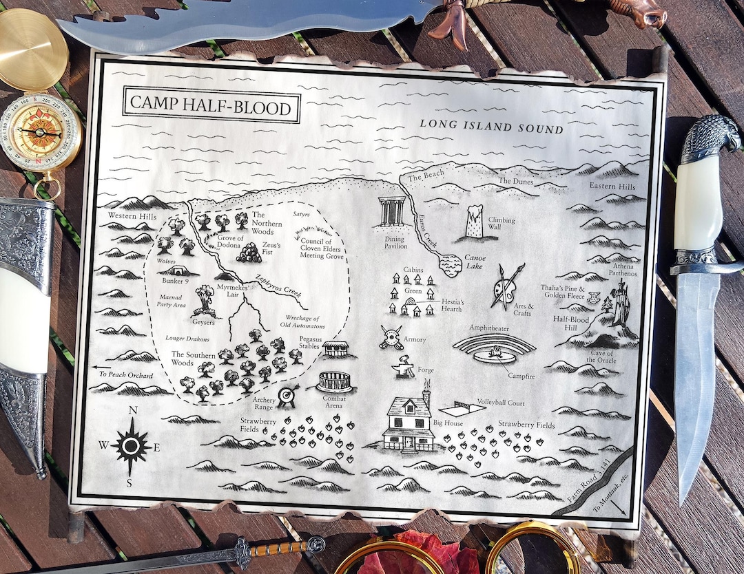 Handmade Camp Half-blood Map Scroll: Percy Jackson Gift - Etsy