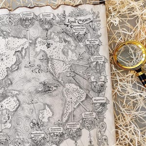 Keeper of the Lost Cities Map on Handmade Scroll: Fantasy Book Lover ...