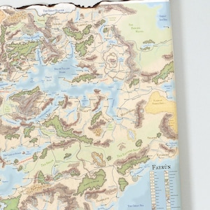 Map of Faerun World Map on Handmade Scroll: Dungeons & Dragons ...