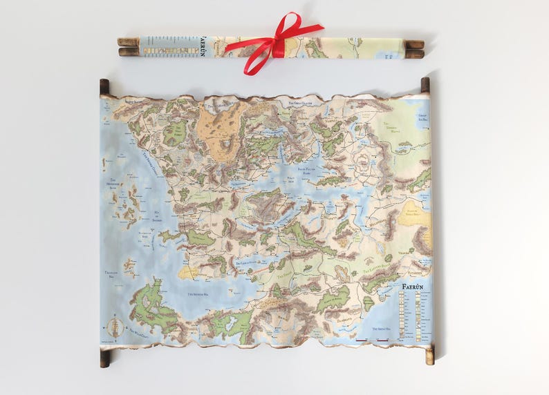 World of Faerun Map: Dungeons & Dragons, Forgotten Realms - Etsy