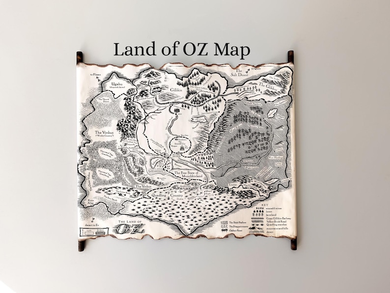 Land of Oz Map Scroll, Wizard of Oz Gift - Etsy