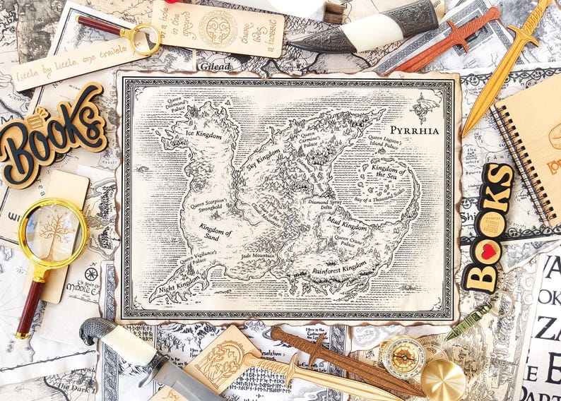 Fantasy Pyrrhia Map: Wings of Fire Inspired Dragon Art, Bookish Gift ...