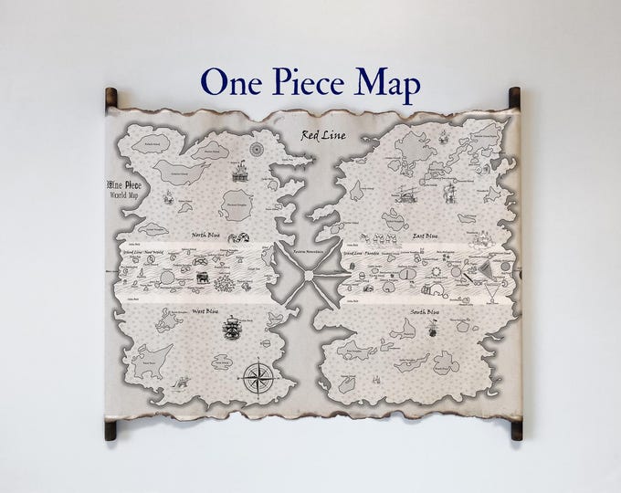 One Piece Style World Map Anime Poster: Manga Fan Art Colorful (digital ...