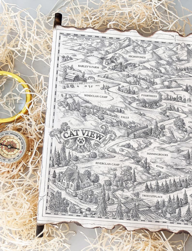 Warrior Cats Map: the Forest Territories Handmade Scroll - Etsy Australia