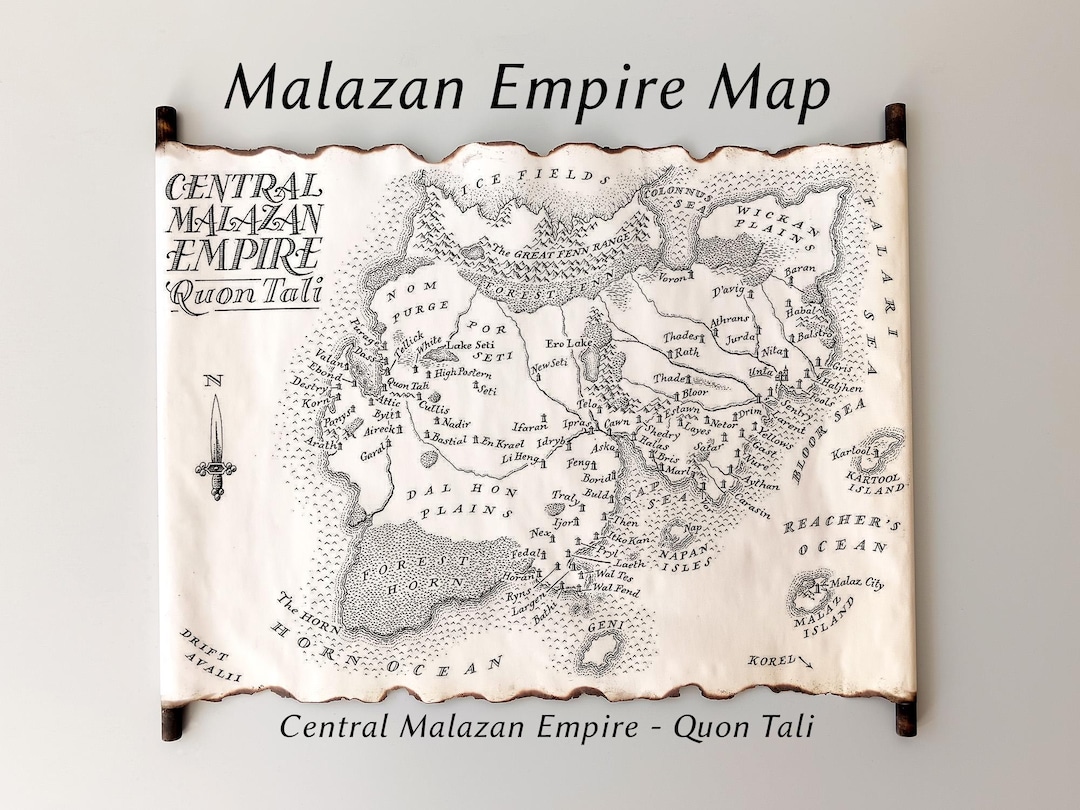 Central Malazan Empire Map - Handmade Scroll - FREE SHIPPING, Malazan ...