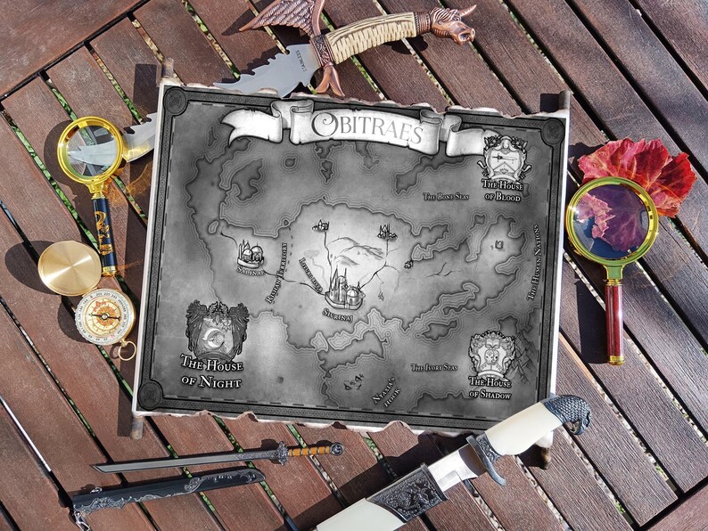 Obitraes Map Scroll: Crowns of Nyaxia, Serpent & Wings of Night - Etsy