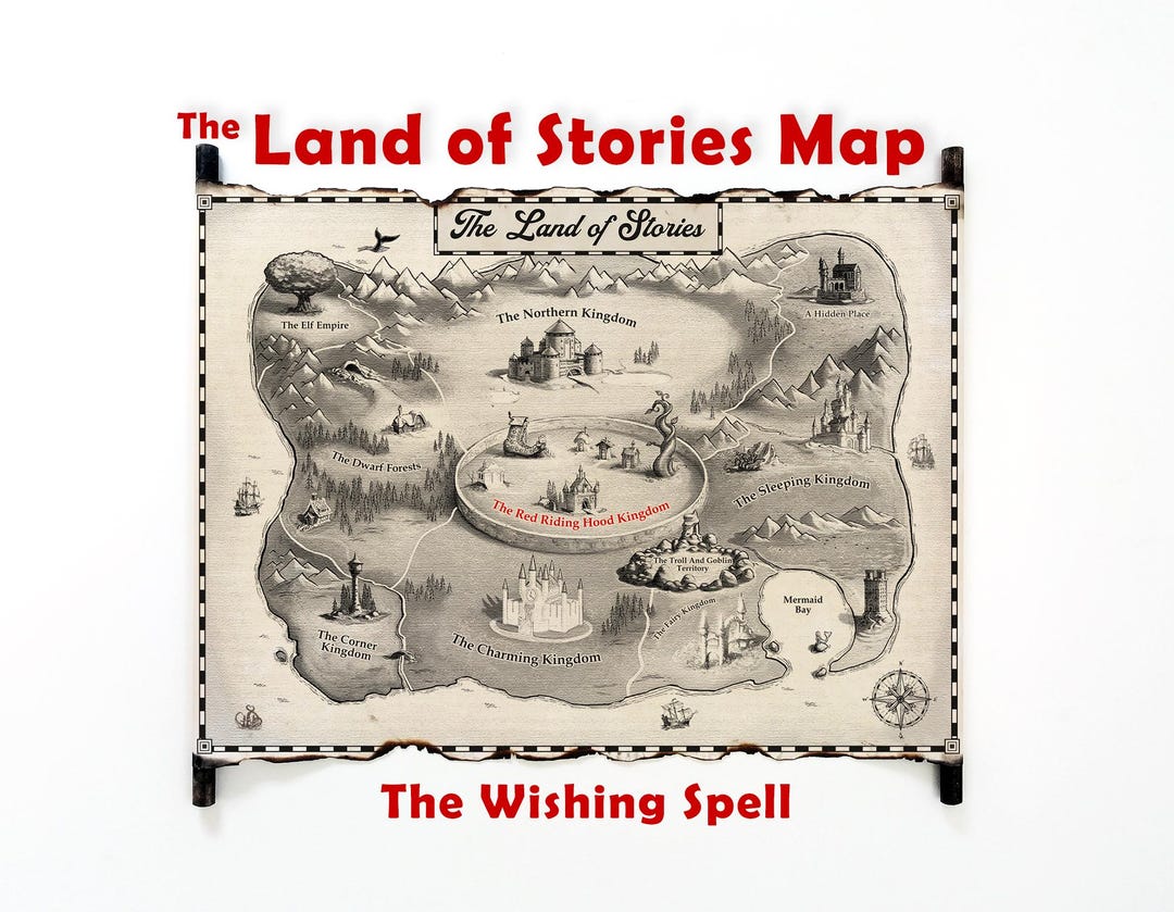 The Land of Stories Map - Handmade Scroll - the Wishing Spell Map ...