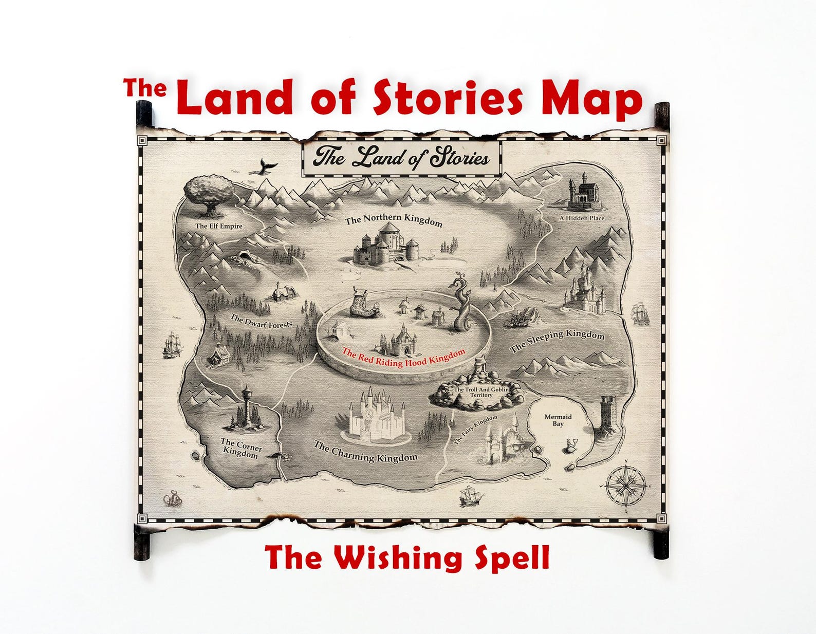 The Land of Stories Map - Handmade Scroll - the Wishing Spell Map ...