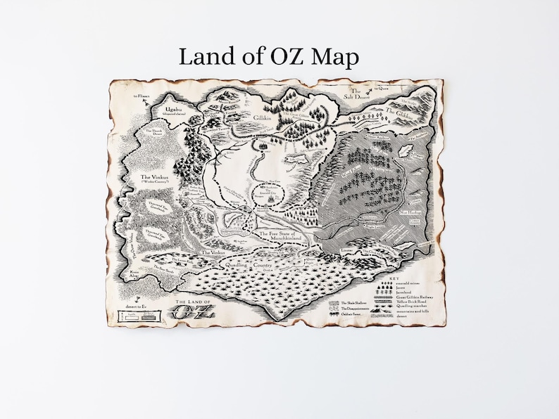 Land of Oz Map Scroll, Wizard of Oz Gift - Etsy