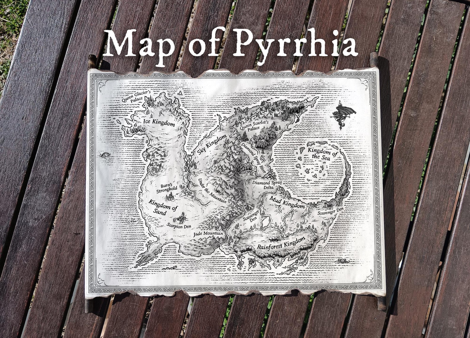 Pyrrhia Map Scroll: Wings of Fire Inspired Dragon Art - Etsy