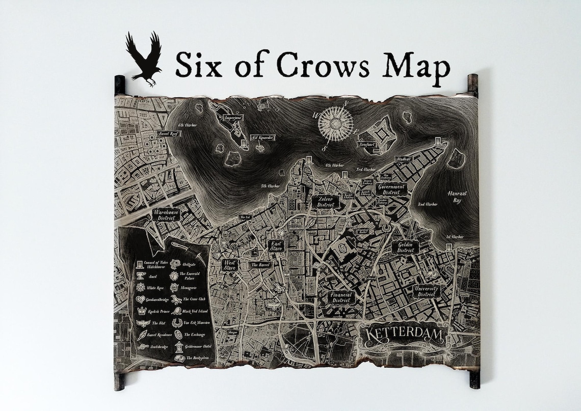 Six of Crows Ketterdam Map: Handmade Grishaverse Scroll - Etsy
