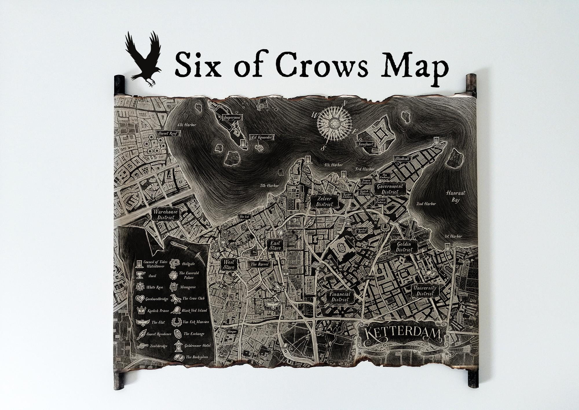 Six of Crows Ketterdam Map: Handmade Grishaverse Scroll - Etsy