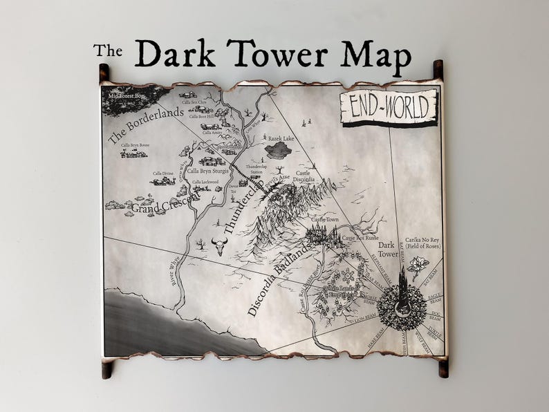 End-world Map - Handmade Scroll - FREE SHIPPING, the Dark Tower Map ...