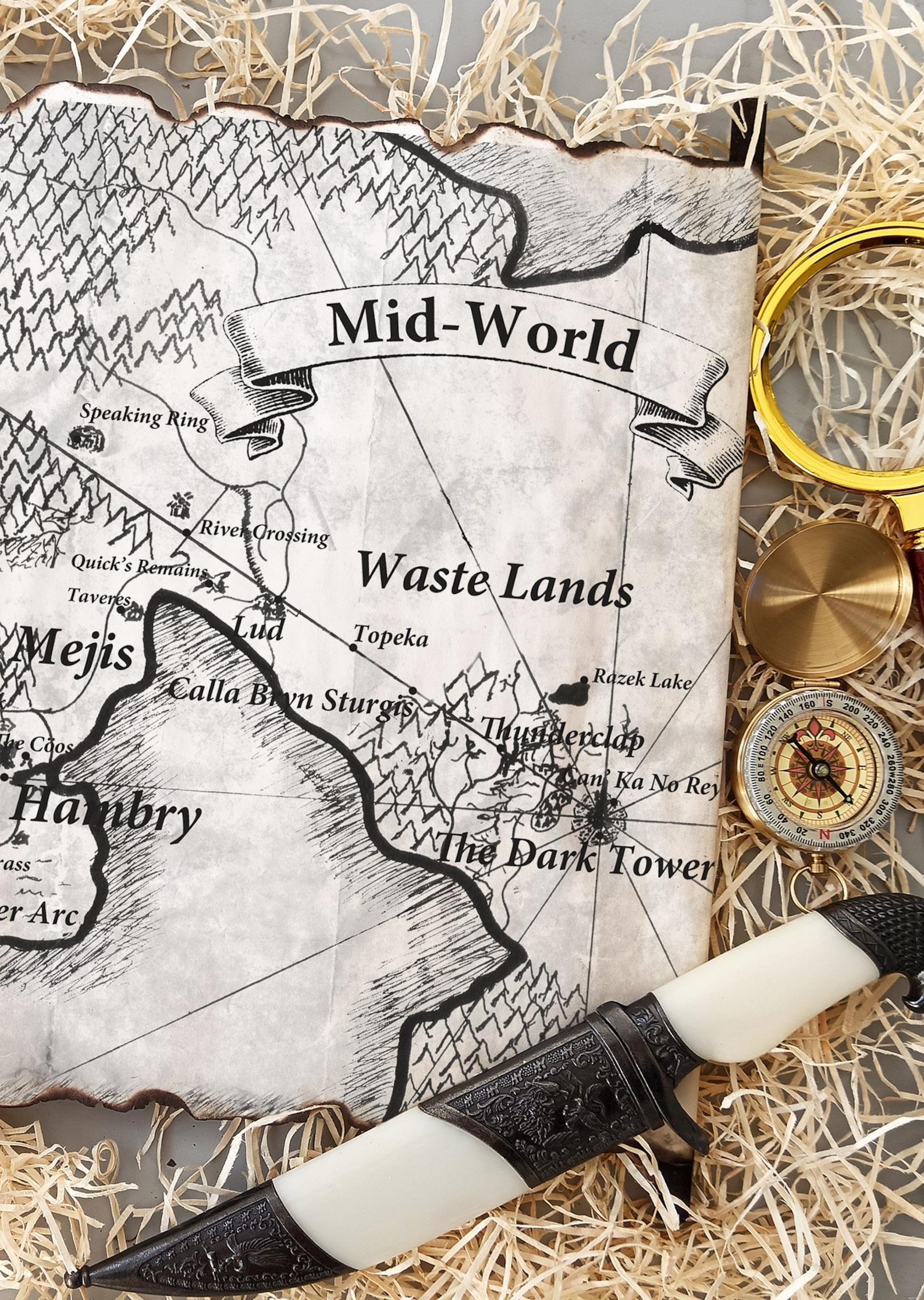 Handmade Mid-world Map Scroll: the Dark Tower Art - Etsy