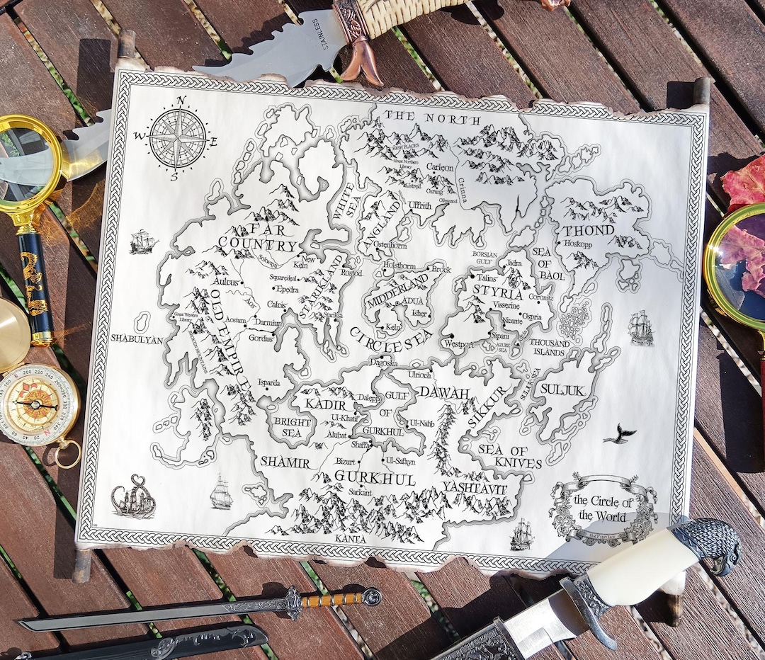 First Law Map - Circle of the World - Handmade Scroll - FREE SHIPPING ...