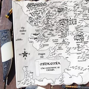 The Riftwar Cycle Midkemia Map - Handmade Scroll - FREE SHIPPING, the ...