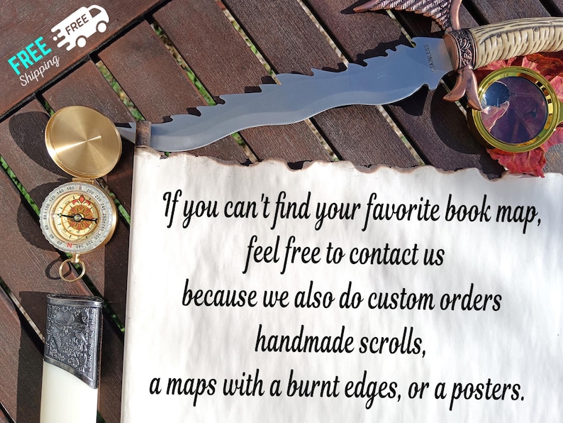 Keeper of the Lost Cities Map on Handmade Scroll: Fantasy Book Lover ...