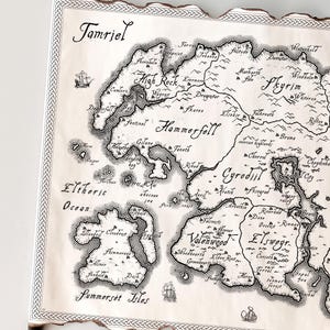Map of Tamriel - Handmade Scroll - Continent of Tamriel, the Elder ...