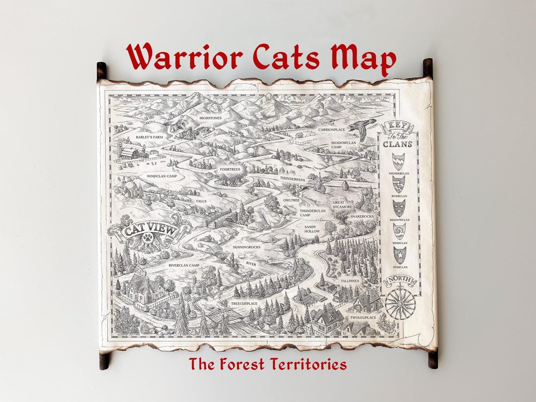 Warrior Cats Map: the Forest Territories Handmade Scroll - Etsy