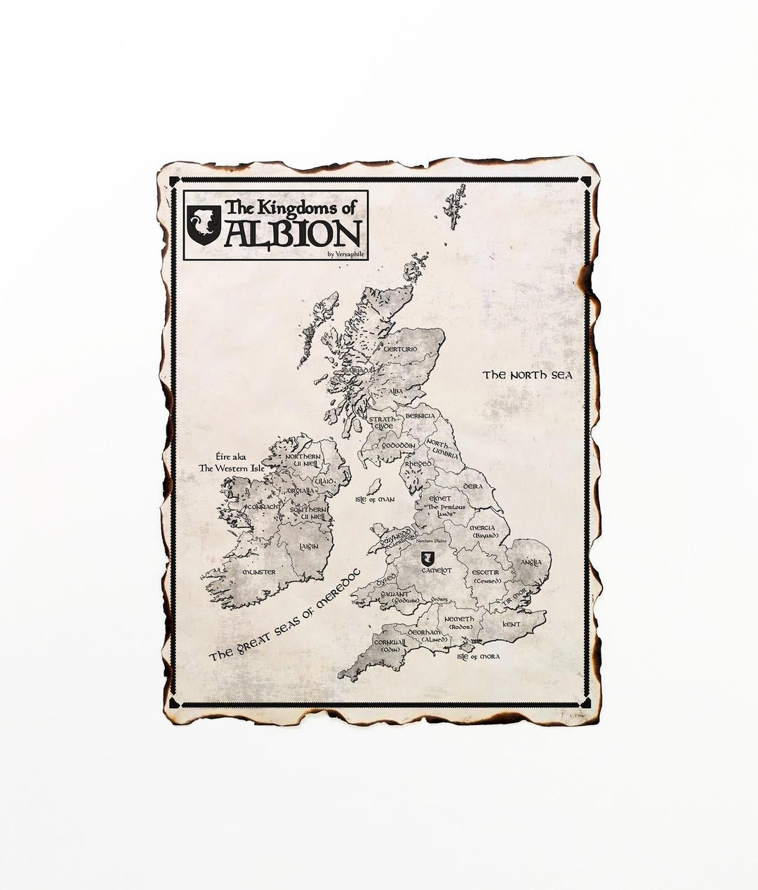 King Arthur's Britain Map, Merlin World - Kingdoms of Albion, Burnt ...