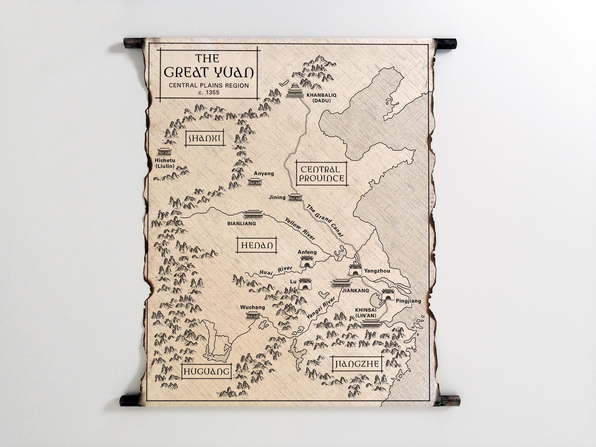 She Who Became the Sun Map - Handmade Scroll, the Radiant Emperor Book ...