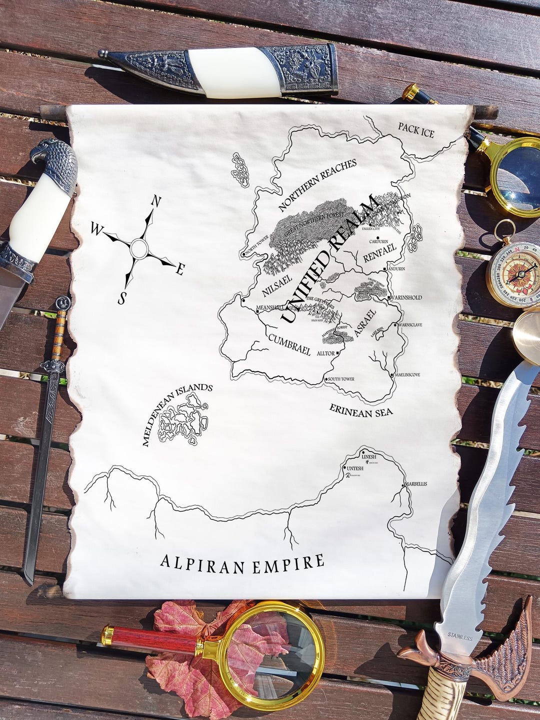 Blood Song Fantasy Map, Handmade Scroll, Raven's Shadow Map, Tower Lord ...