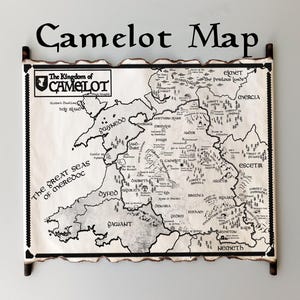 Camelot Map - Handmade Scroll - King Arthur Pendragon the Kingdom of ...